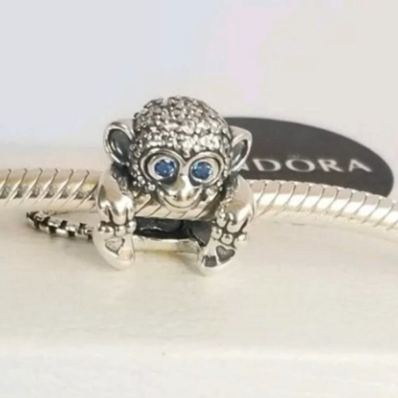 Pandora | Jewelry | Pandora Monkey Blue Eyes Dangle Charm | Poshmark